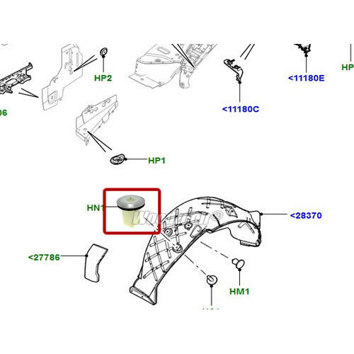 PACK 10 SPLASH SHIELD NUT FOR LAND ROVER RANGE ROVER DISCOVERY SPORT ...