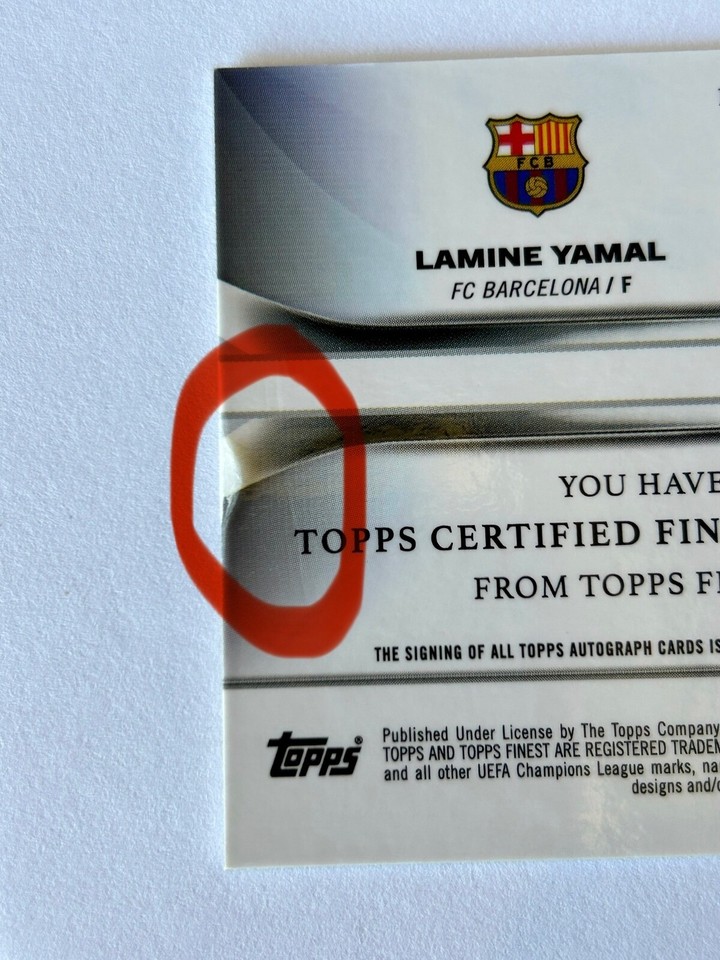 2023-24 Topps Finest Lamine Yamal & Fermin Lopez Dual Auto Superfractor ...