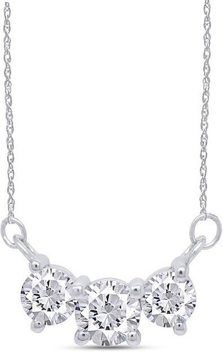 1 Ct 3 Stone Diamond Pendant Necklace 14Kt Gold Lab Grown | eBay