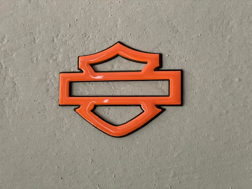 Harley Davidson Emblems BLACK&ORANGE 10" Puffy Custom CVO Wall Sticker ...