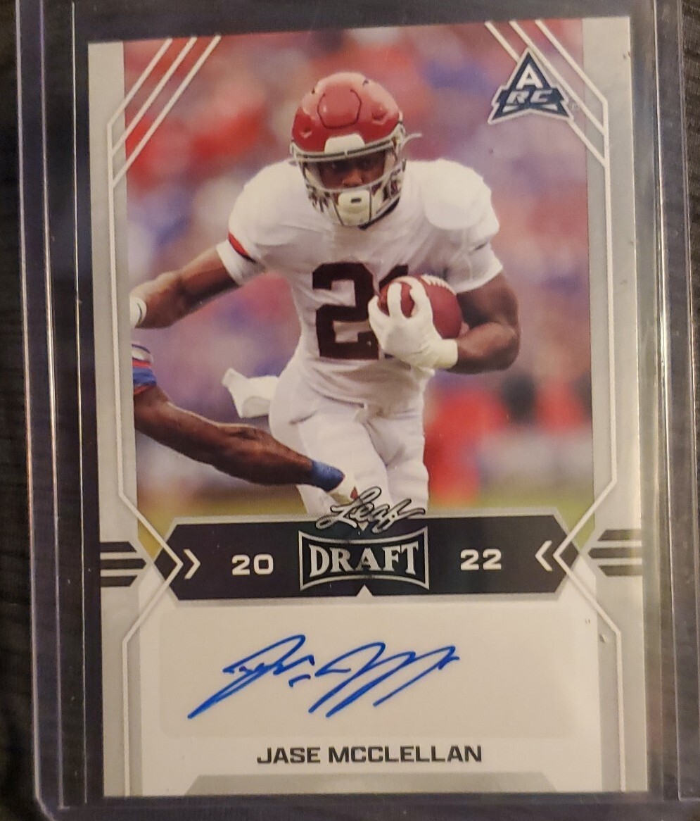 2022 Leaf Draft Football Jase McClellan RC Auto Alabama Crimson Tide # ...