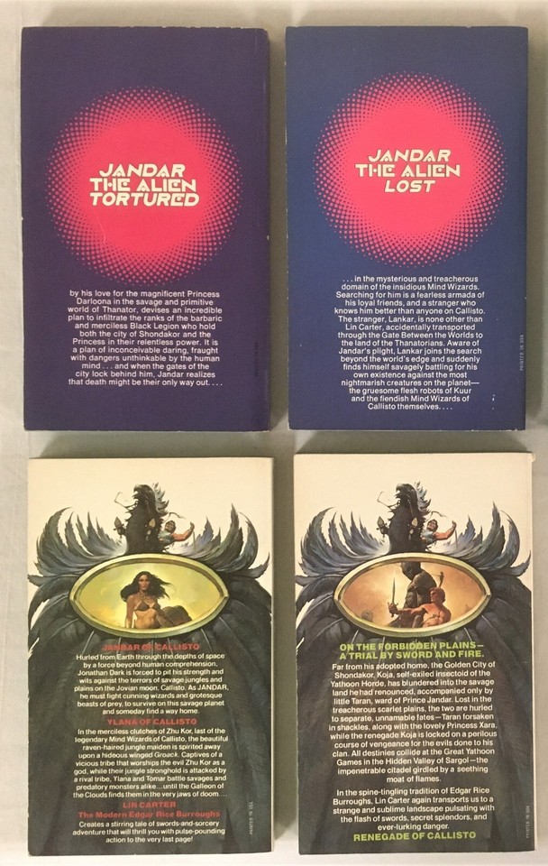 Lin Carter, Vintage Callisto Series 4 Paperback Book Lot, Science ...