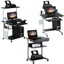 Rolling Computer Desk Workstation Writing Table w/Printer Shelf Small ...