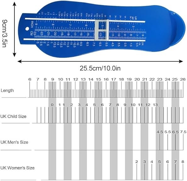Kids Foot Measure Device - Perfect for Growing Kids, Unisex UK Sizes ...