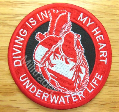 Scuba Diver Heart Underwater Life Diving Patch (Iron-on) | eBay