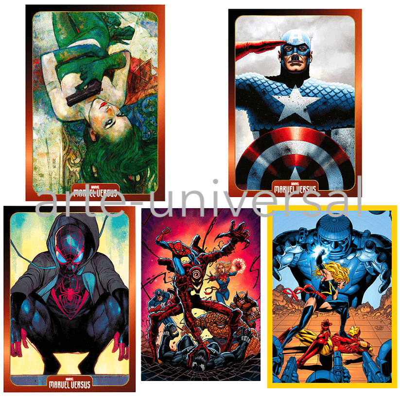 50 PACKS 250 stickers 50 cards Panini MARVEL VERSUS Sticker Card ...