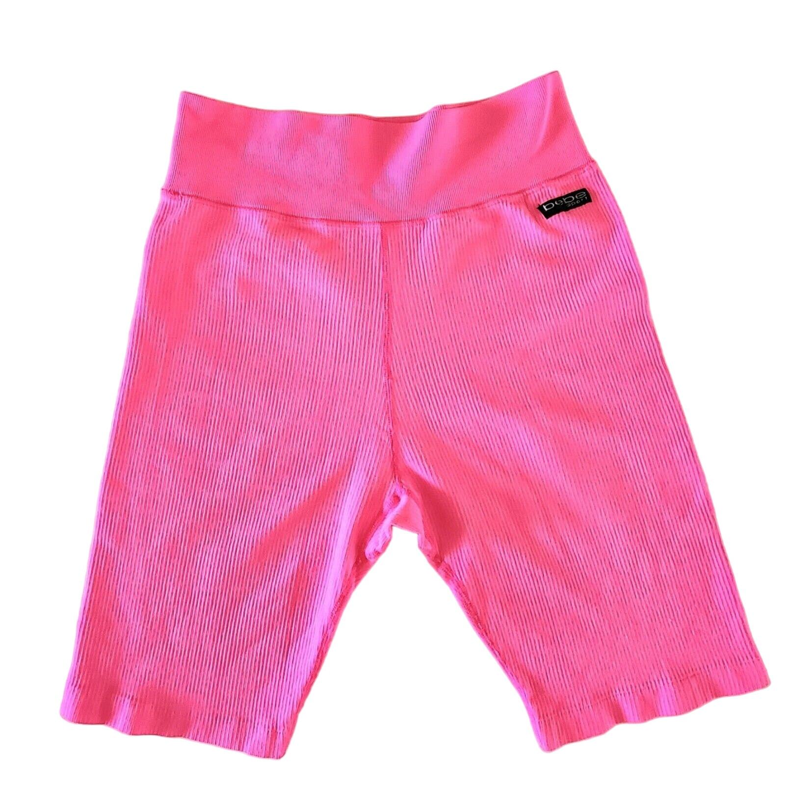 BEBE SPORT BIKER SHORTS Women M Hot Pink, Workout, 80 Party, Summer ...