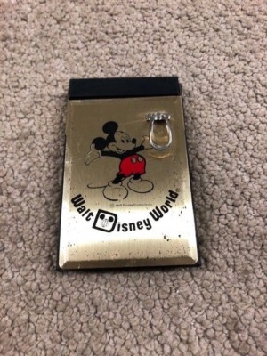 vintage 70s Mickey Mouse note pad Walt Disney World memo holder with ...