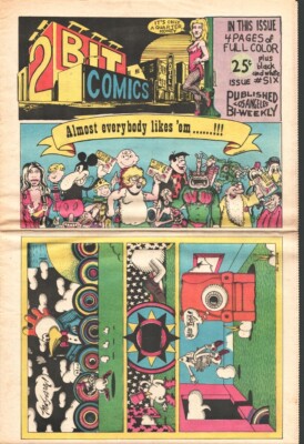 2 Bit Comics #6 1975-Underground comix & art-Newspaper format-folded ...