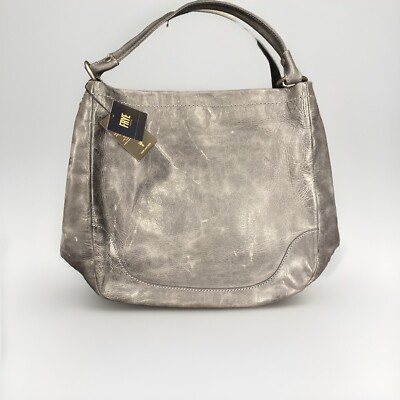 Frye New Carbon Grey Leather Melissa Small Hobo Crossbody Handbag - New ...