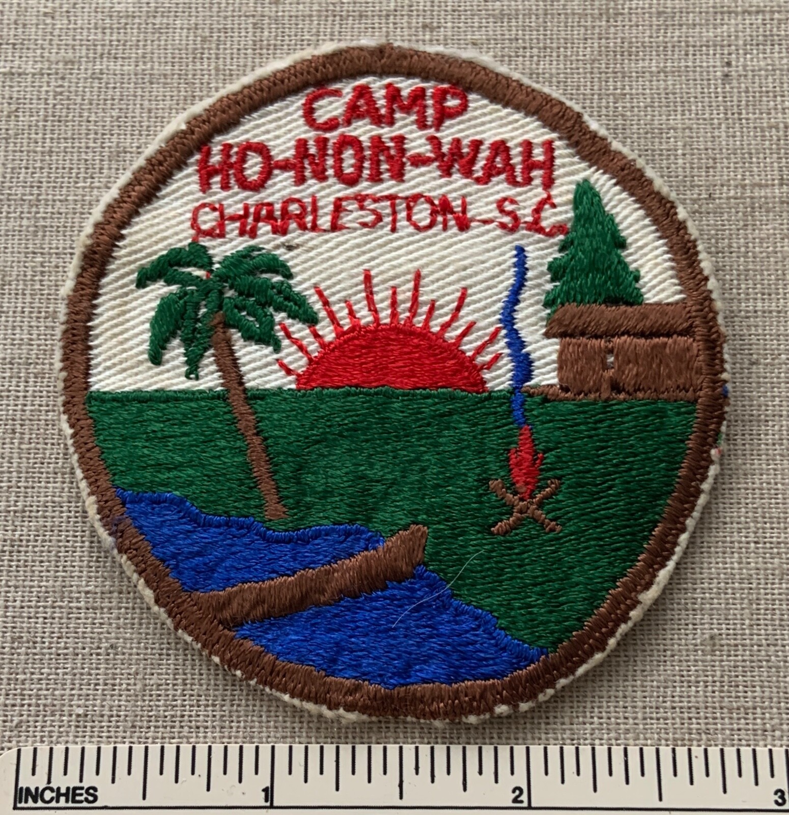 VTG 1950s HO-NON-WAH Boy Scout Camp PATCH Charleston South Carolina BSA ...