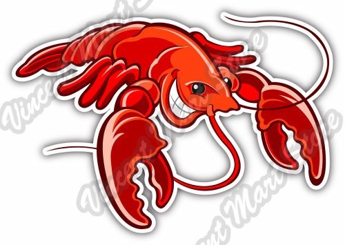 Red Lobster Crayfish Cooking Sea Cartoon Car Bumper Vinyl Sticker Decal ...