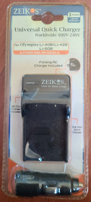 Zeikos Battery Wall Car Charger for Olympus Li-40B Li-42B Li-50B 100V ...