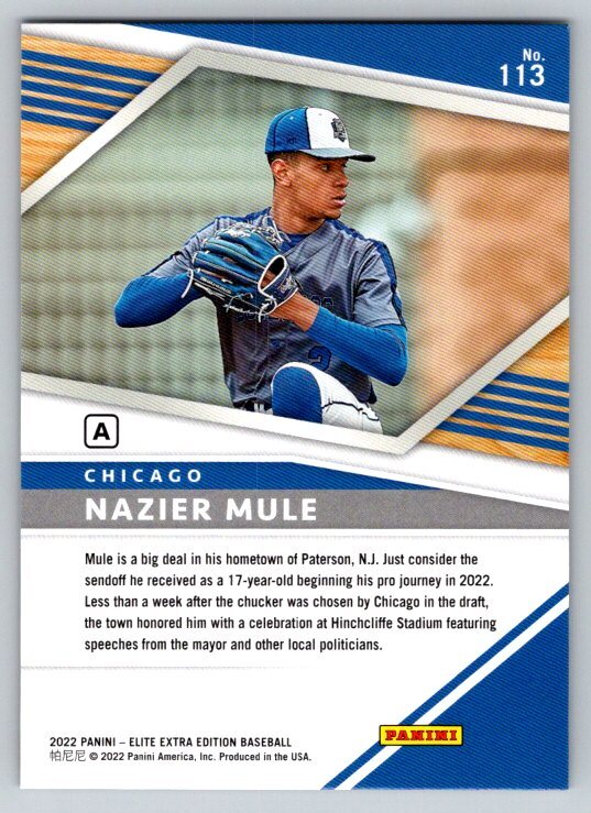 2022 Panini Elite Extra Edition /210 #113 Nazier Mule Signatures | eBay