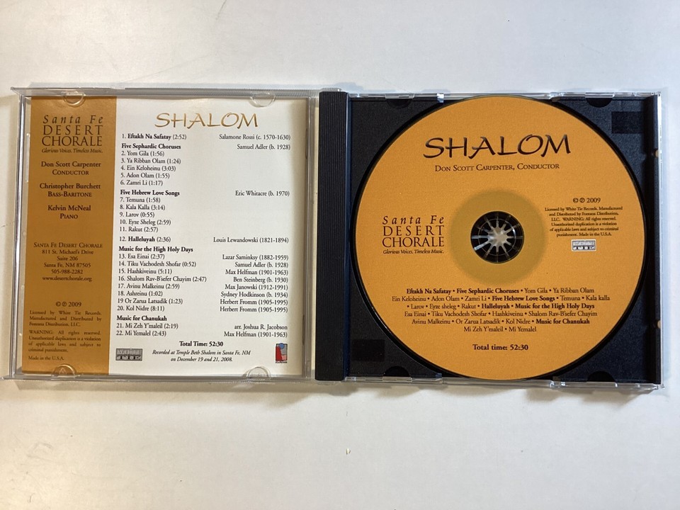 Shalom CD - Hebrew Choral Music - Sante Fe Desert Chorale - RARE -Free ...