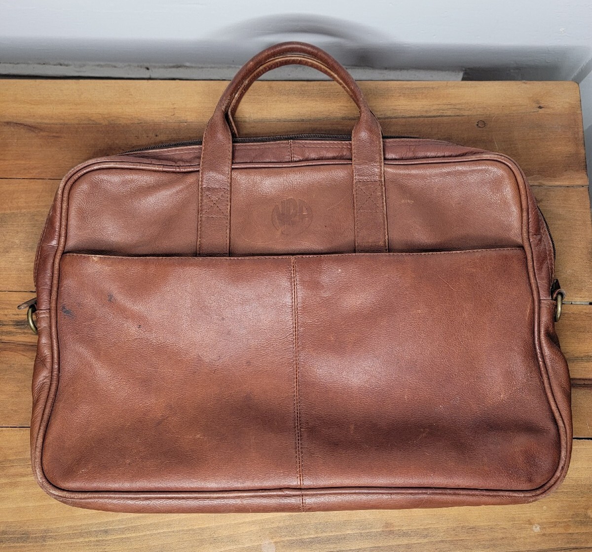 NRA Leather Messenger Bag Laptop Case Briefcase Genuine Leather Made In ...