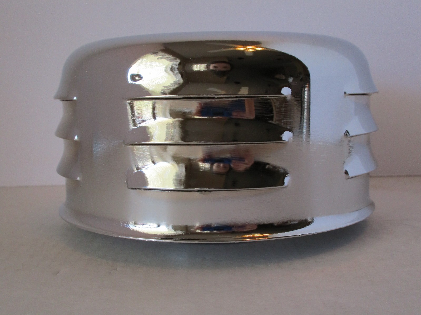 CHROME 4 5/8" LOUVERED AIR CLEANER 1 OR 2 BBL FITS CHEVY & FORD HOT ROD ...