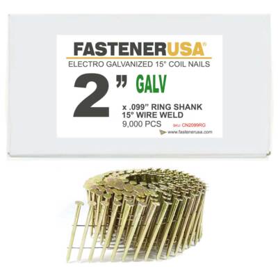 2" x .099 RING GALV COIL NAILS 15-DEG WIRE 9,000ct | CN2099RG | eBay