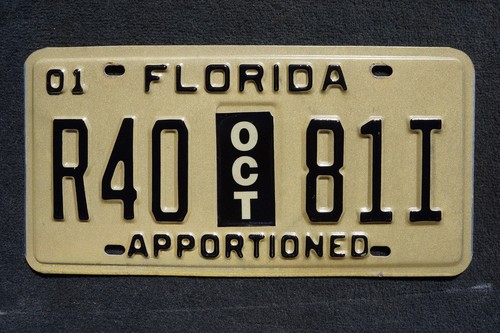 2001 Florida APPORTIONED License Plate - Nice Quality | eBay