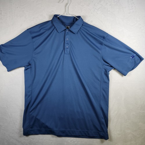 Cutter & Buck CB Drytec Short Sleeve Polo Shirt Blue Size XL Embroidered | eBay
