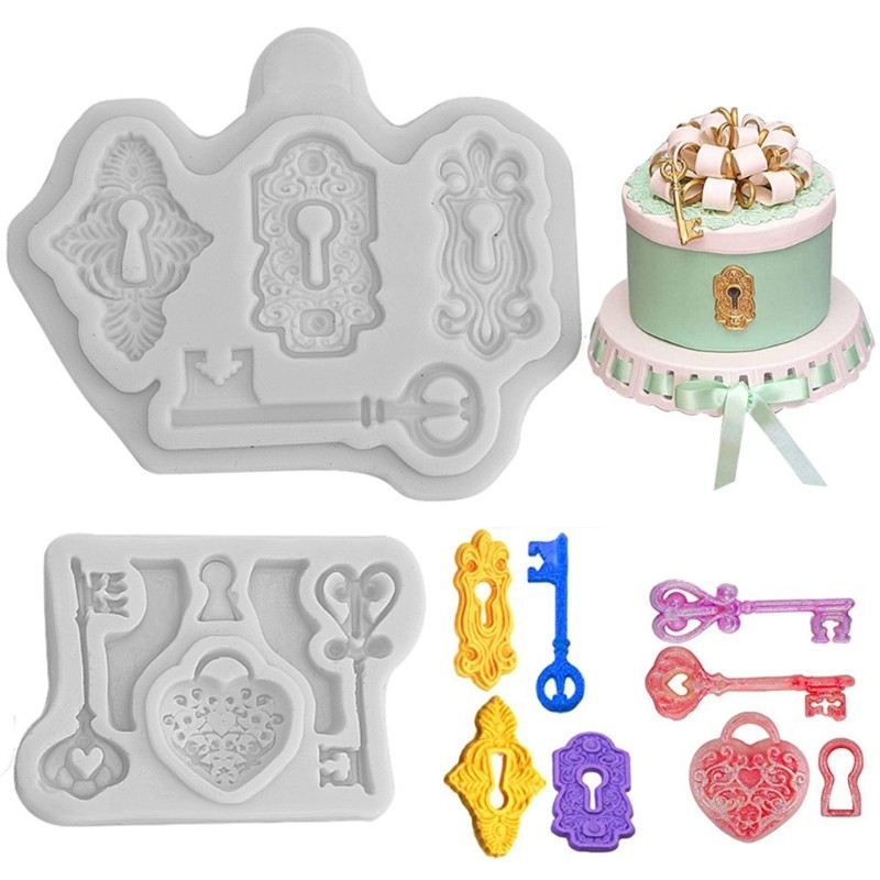 2Pcs High Gloss Shiny High Quality for Key Couple Lock Silicone Mold ...