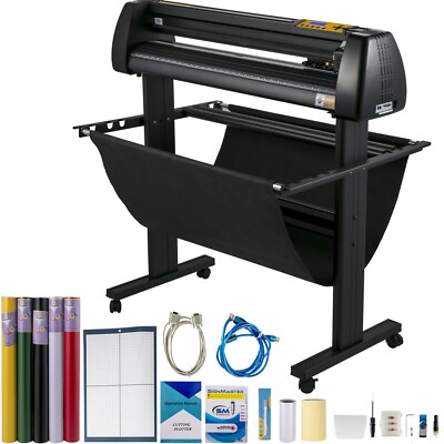 34" Vinyl Plotter Cutting Machine Kit w/Sign Software 3 Blade LCD ...