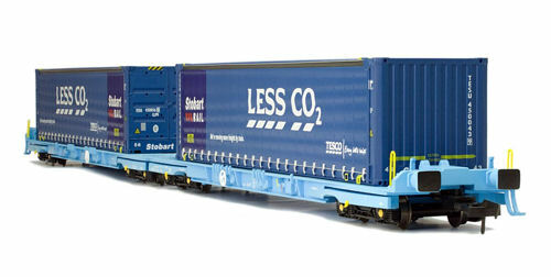 Dapol 00 Gauge Intermodal Wagons Tesco Less Co2 Stobart Containers ...
