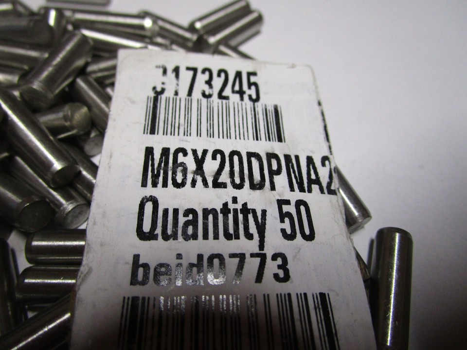 M6 x 20mm ISO 2338 Stainless Steel A2 Standard Dowel Pin QTY 50 | eBay