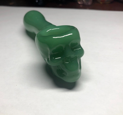 Jade Green Skull Glass Pipe - Cool Slime Green Tobacco Smoking Gift | eBay