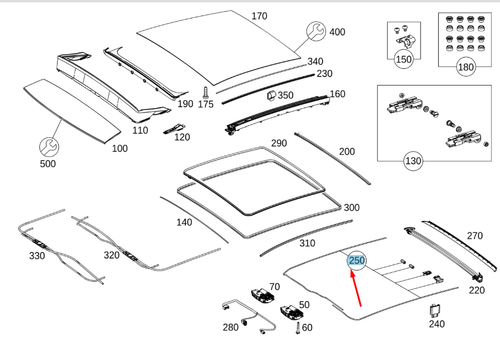 Mercedes-Benz A W176 Roof Block Cable Parts Kit A1767820089 NEW ...