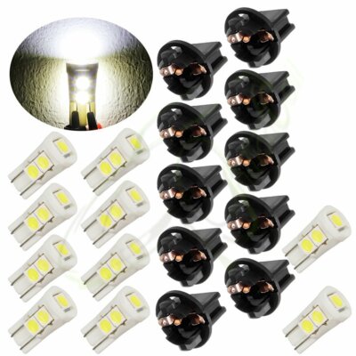 For 10x T10 White PC194 LED Instrument Panel Cluster Light + Twist Lock ...