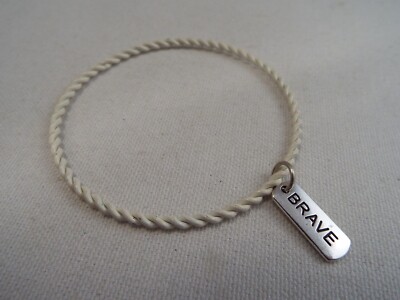 BRAVE Charm Cream Enamel Bangle Bracelet (F17) | eBay