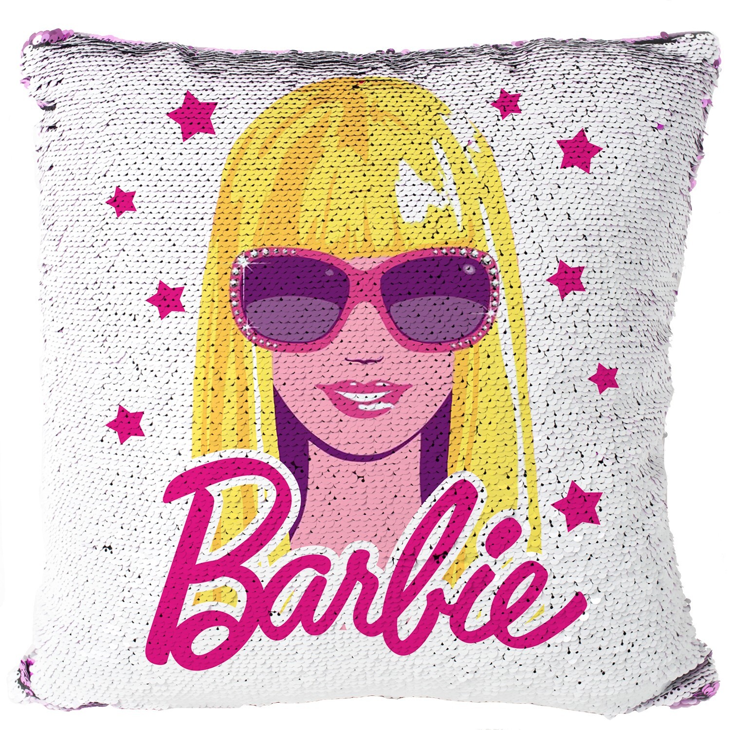 Barbie Cushion Cover Girls Magic Sequin Pink Doll Birthday Gift MCBABS1 ...
