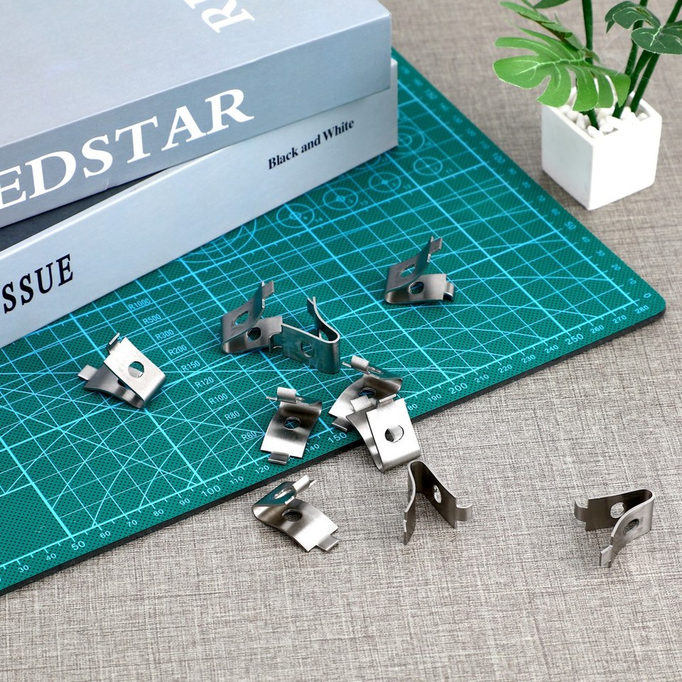 3 Count Stainless Steel Partition Bracket Metal Shelf Support Clips ...
