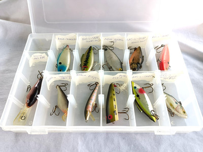 Lot of 11 Mostly Rapala Fishing Lures incl Shad Rap, Rat-L Trap, Rebel ...