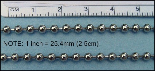 200 Feet 3.2mm NPS Steel Ball Chain ~ #6 Bulk Footage ~ Includes 200 ...