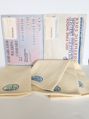 Three Knit-Rite Prosthetic Super Sock 100% Virgin Wool 5 Ply & One 3 ...