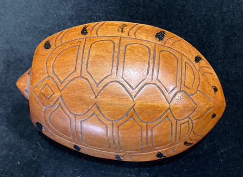 Wood Turtle Tortoise Hand Painted Unique with Bottom Compartment | eBay