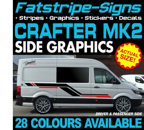 to fit VW CRAFTER MK2 MWB GRAPHICS STICKERS DECALS STRIPES CAMPER VAN ...