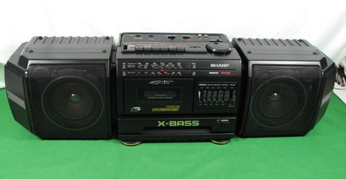 SHARP WF-T380 AM FM SW RADIO DUAL CASSETTE SURROUND BOOMBOX X-BASS PLEASE READ | eBay