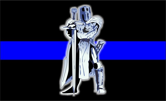 Thin Blue Line Blue Standing Knight Thin Blue Line Decal - Various ...
