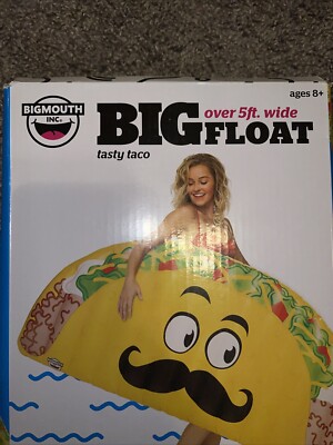 GIANT TASTY TACO by Bigmouth Inc. Over 5' Ft Wide Inflatable Swimming ...