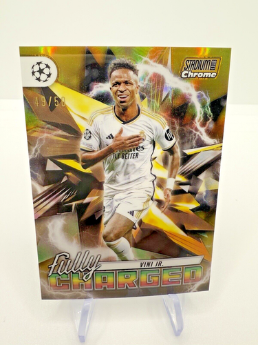 2024 Topps Chrome VINI JR. Gold /50 Star Base Fully Charged Real Madrid ...