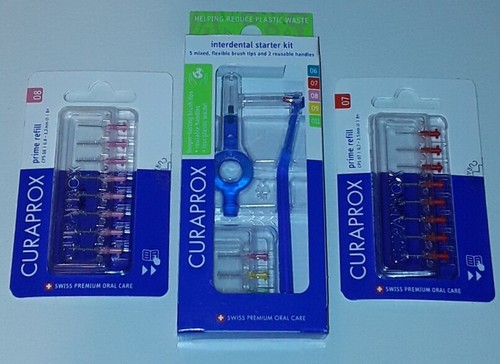 Curaprox Prime Starter Kit Refill Pack of 8 Interdental Brushes Swiss ...