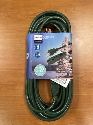 Philips 25 foot 3 Conductor Outdoor Extension Cord * Green NEW NWT ...