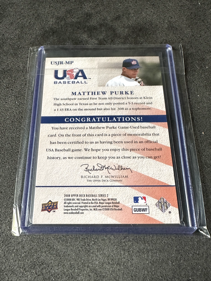 Matthew Purke 2008 Upper Deck Junior National Team Jersey | eBay