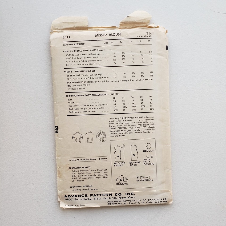 1950s Vintage Advance 8230 Sewing Pattern House Dress | eBay