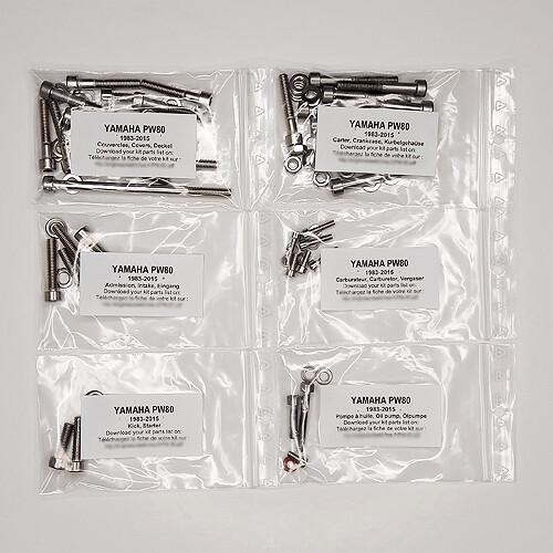YAMAHA BW 80 BIG WHEEL 1986-1990 Engine stainless allen screw kit BW80 ...