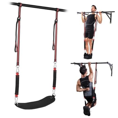 Pull Up Assistance Bands with Fabric Feet/Knee Rest, Heavy Duty Two ...