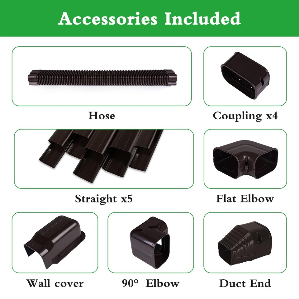 3" 10Ft PVC Line Set Cover Kit for Ductless Mini Split Air Conditioners ...